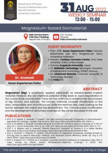 Magnesium-based Biomaterial Department of Physics